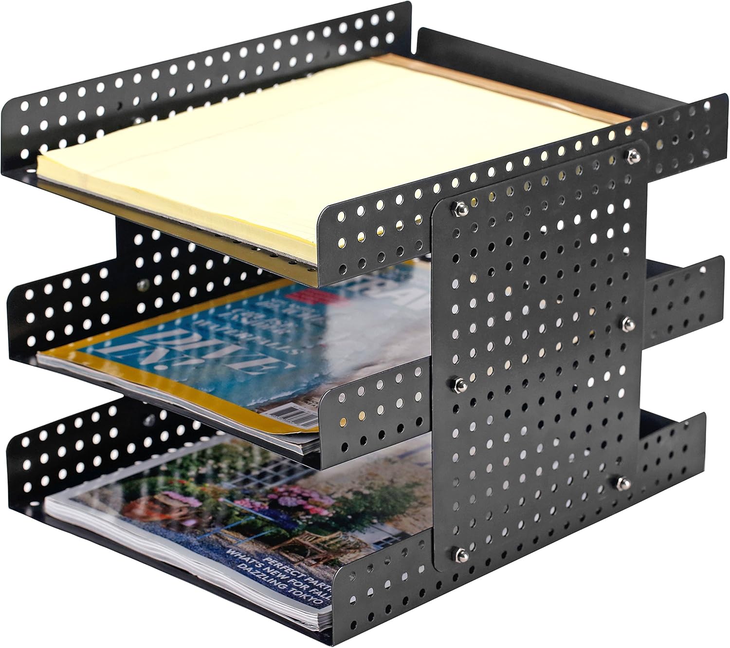 Amazon.com : 3 Tier Metal Document Organizer Tray, Office Desktop File ...