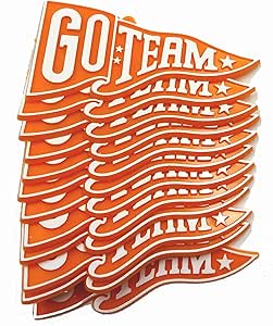 Amazon.com: "Go Team" Pennant (Many Colors) (Orange, 12pc)