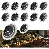 SHONE 12 Pack Solar Ground Light, 12 LED Waterproof Driveway Solar ...
