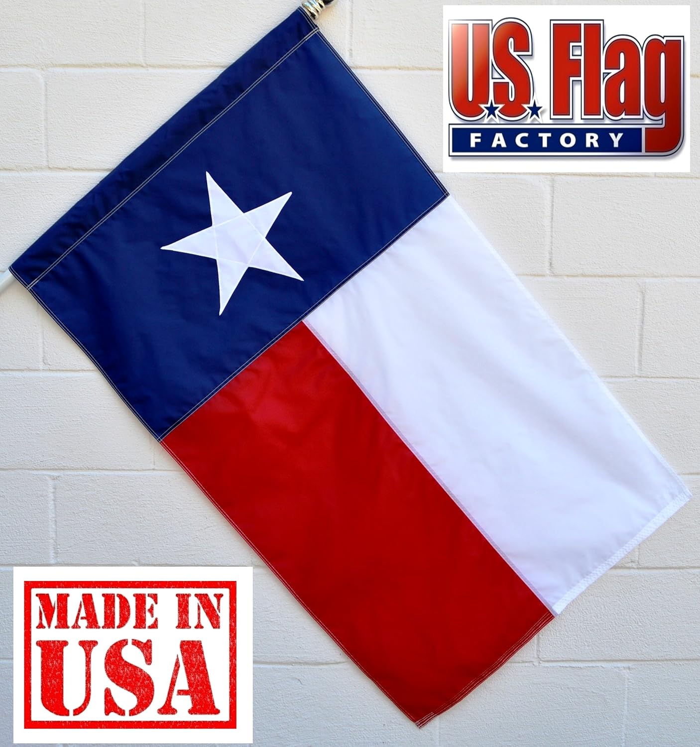 Amazon.com : US Flag Factory - 3x5 FT Texas State Flag (Pole Sleeve ...