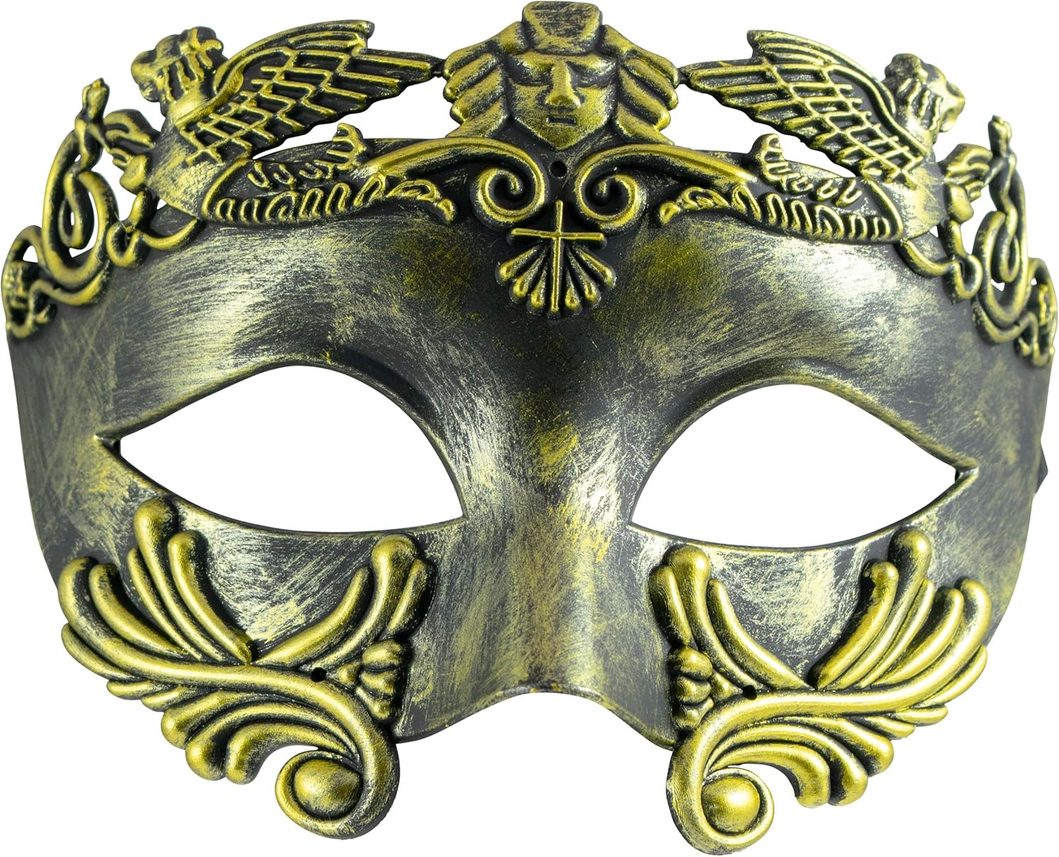 ROMAN Gladiator Mask | BRUSHED GOLD | MENS MASQUERADE Mask | Great for ...