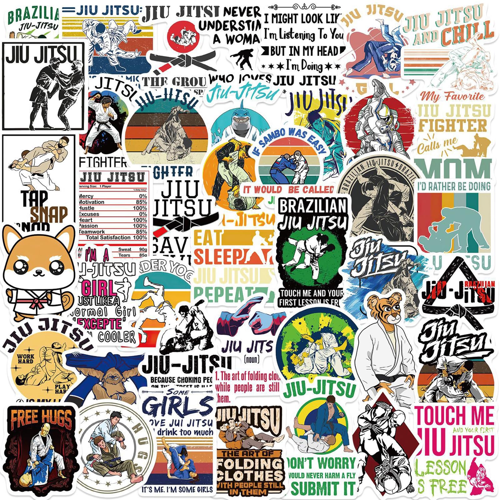 Mua Jiu Jitsu Stickers, Brazilian Jiu Jitsu Party Favors Supplies ...