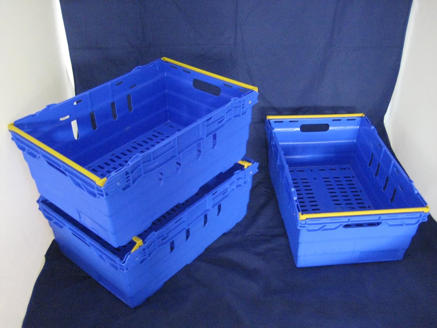 5 New Blue Stack Removal Storage Crate Box Container 44L: Amazon.co.uk ...