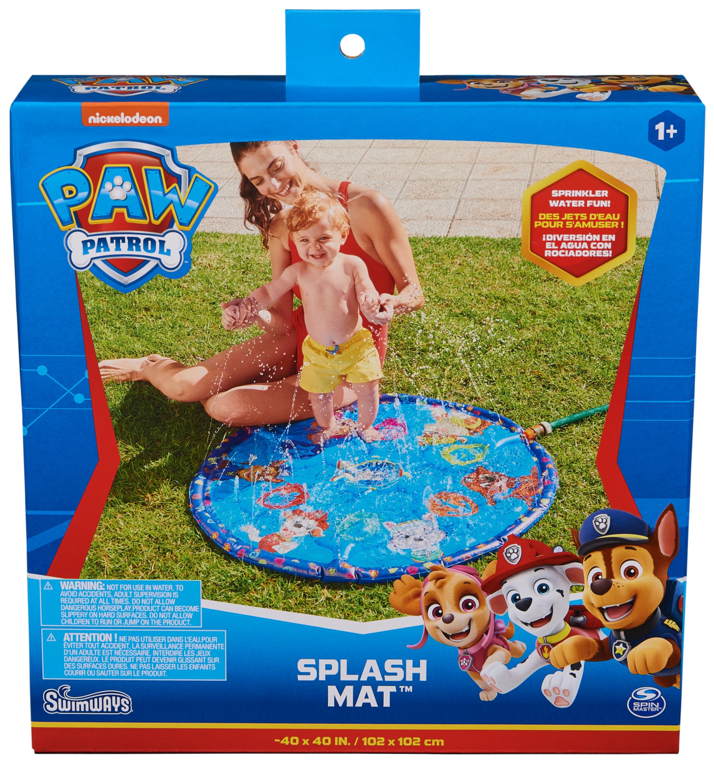 SwimWays Paw Patrol Splash Mat, Kids Splash Pad & Outdoor Toys, Paw ...