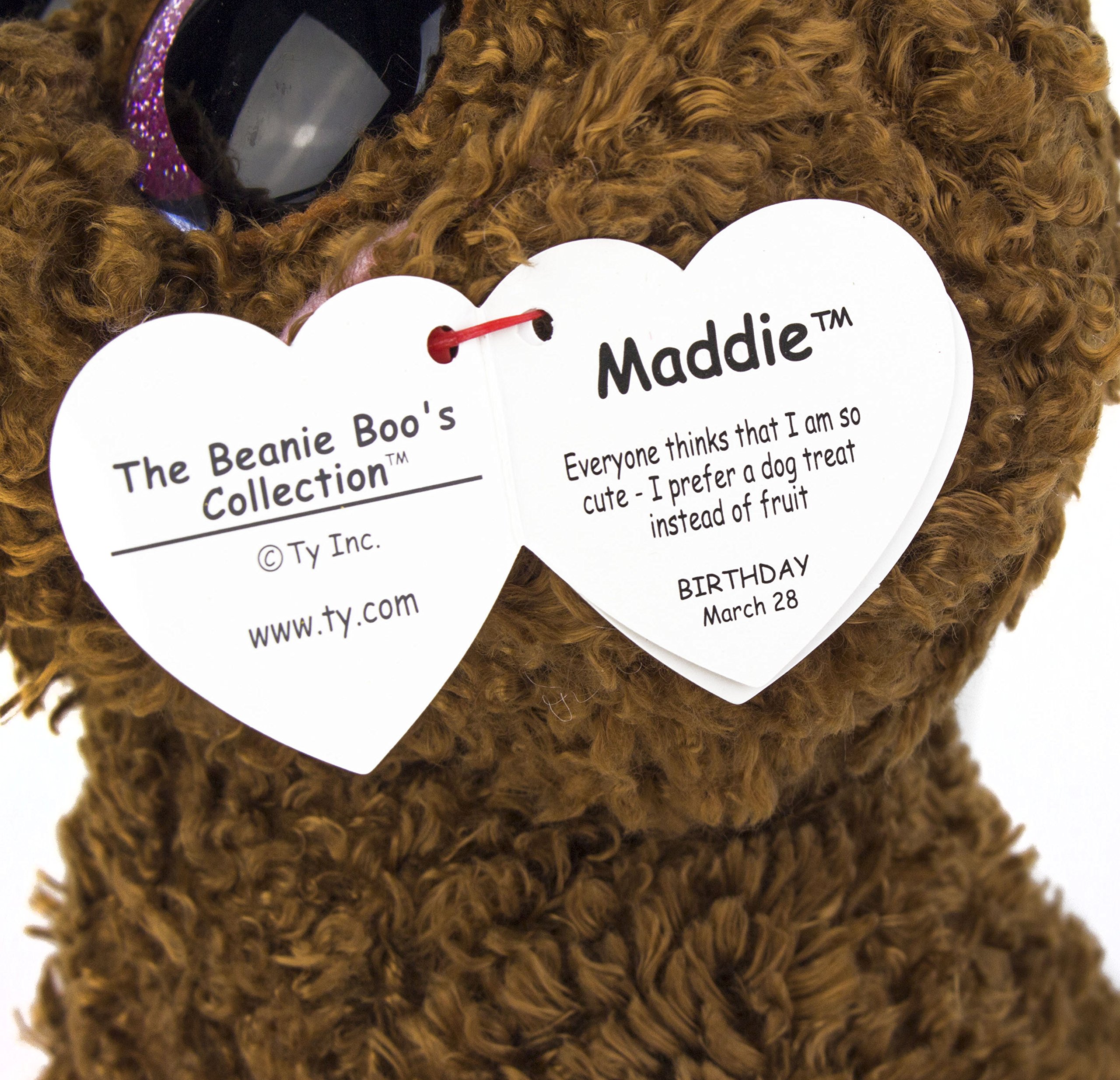 Ty Beanie Boos Maddie The Brown Dog With Bow Plush