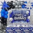 Amazon.com: Blue Birthday Decorations for Men Women, Happy Birthday Decorations for Boys HAPPY ...
