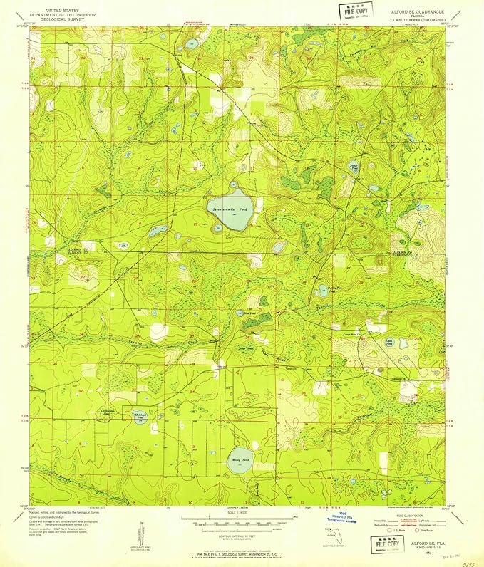 Amazon.com: Florida Maps - 1952 Alford, FL - USGS Historical ...