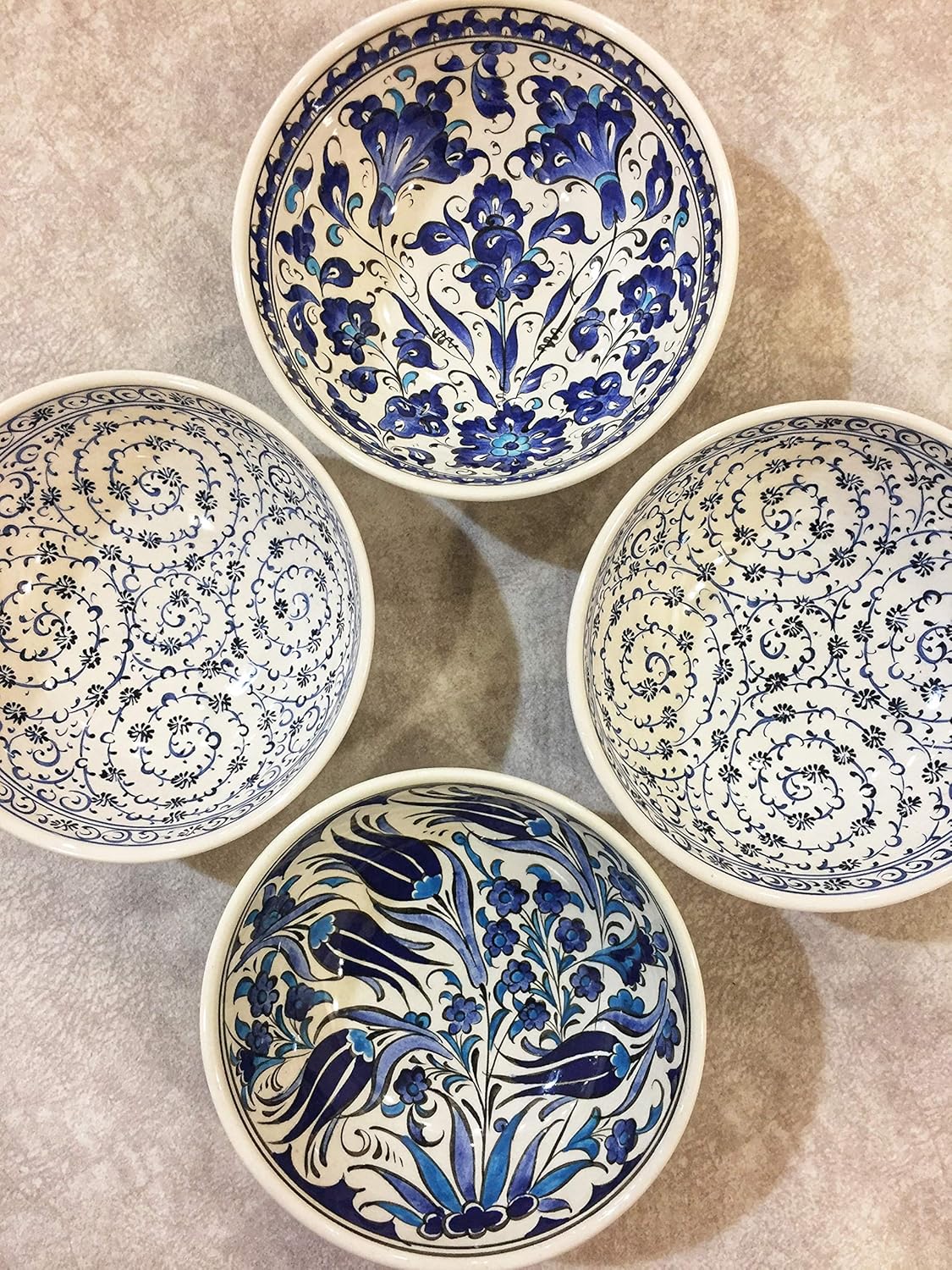 IstanbulCeramicWorkshop 4x Turkish Ceramic Bowls Set, Colorful Ceramic ...