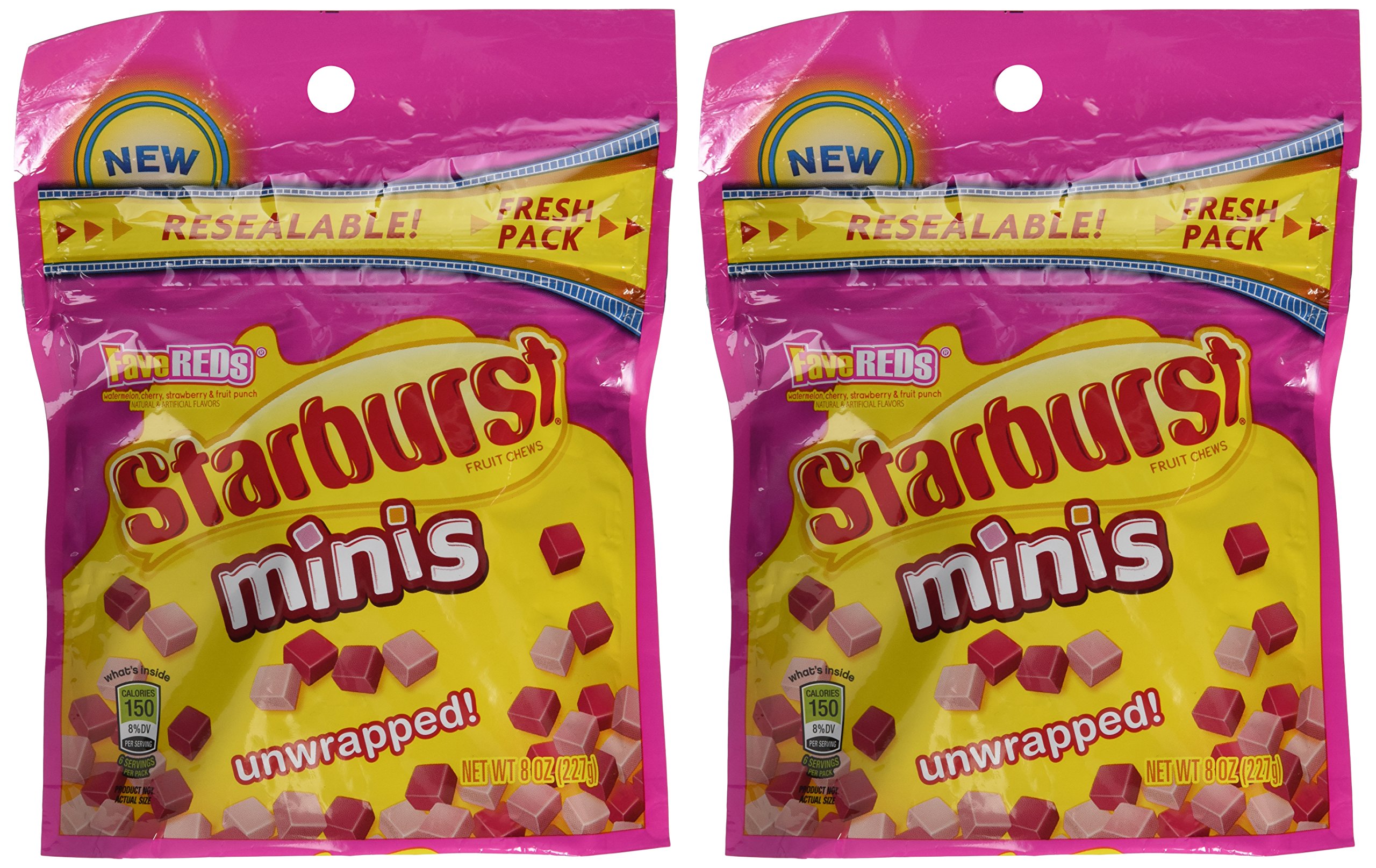 Amazon.com : Starburst, Mini Fruit Chews, FaveReds, Unwrapped, 8-Ounce ...