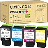 Amazon.com: TOPRINT C310 C315 4 Colors Compatible Toner Cartridges 006R04356 006R04357 006R04358 ...
