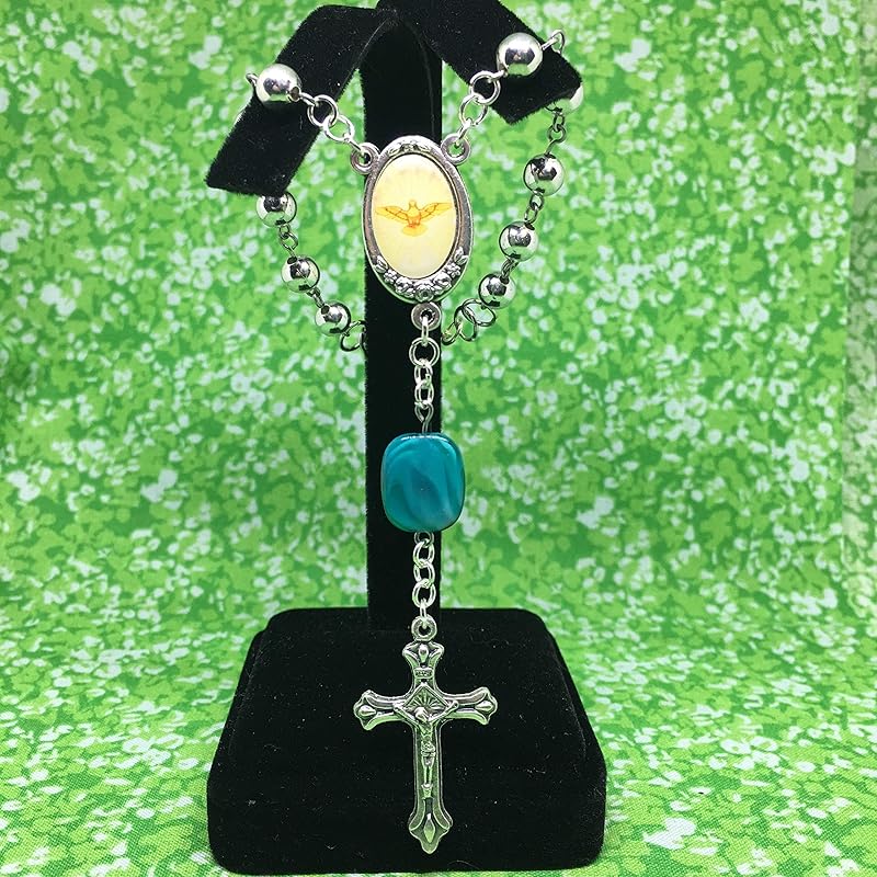 Amazon.com: Holy Spirit 1-Decade Rear View Mirror Car Rosary: Handmade