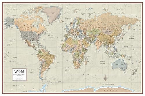 2025 Swiftmaps 24" x 36" World Map Contemporary Premier Wall Map Poster ...