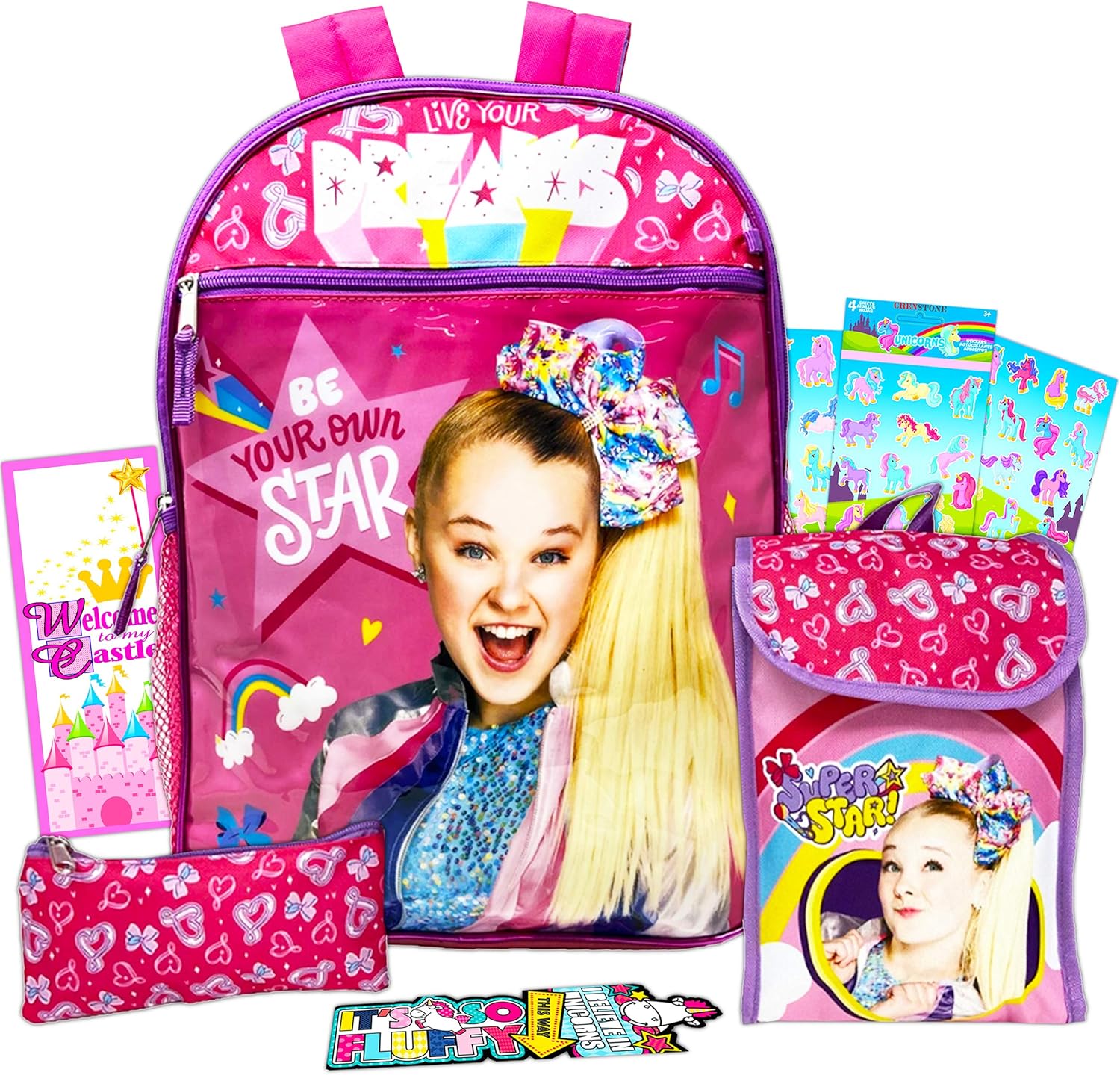 Amazon.com: Jojo Siwa Backpack with Lunch Box For Girls 8-Pc Bundle ...