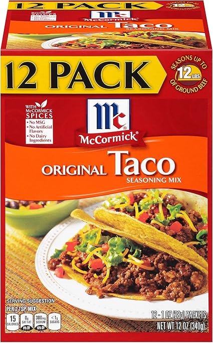 McCormick Original Taco Seasoning Mix - (12 - 1 Oz Packets): Amazon.co ...