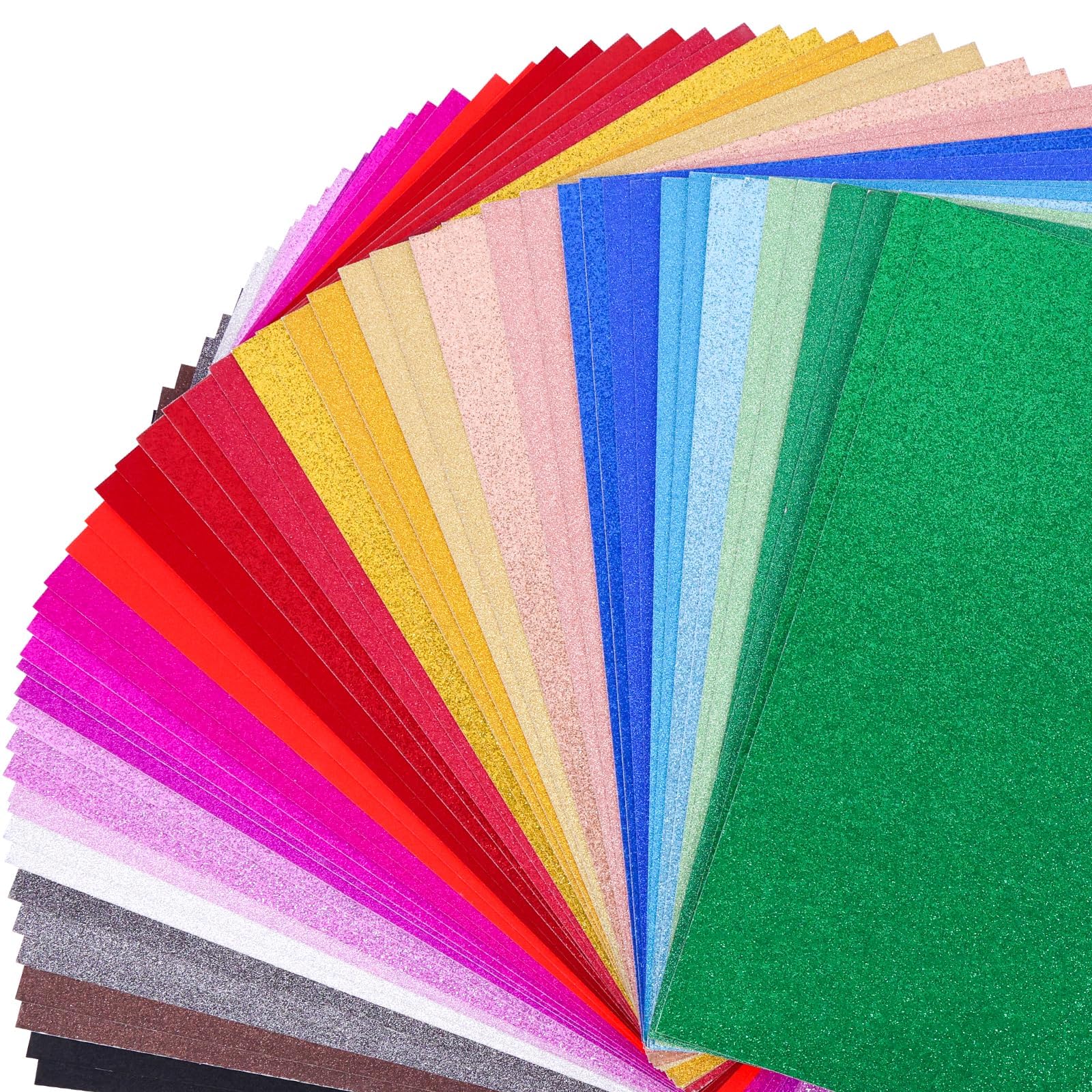 Glitter Colored Cardstock Bulk 100 sheets, 12” x 12” Cardstock Sparkly ...