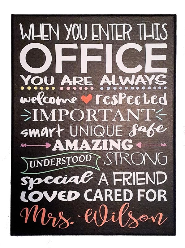 Amazon.com: When You Enter This Office Canvas Sign: Handmade