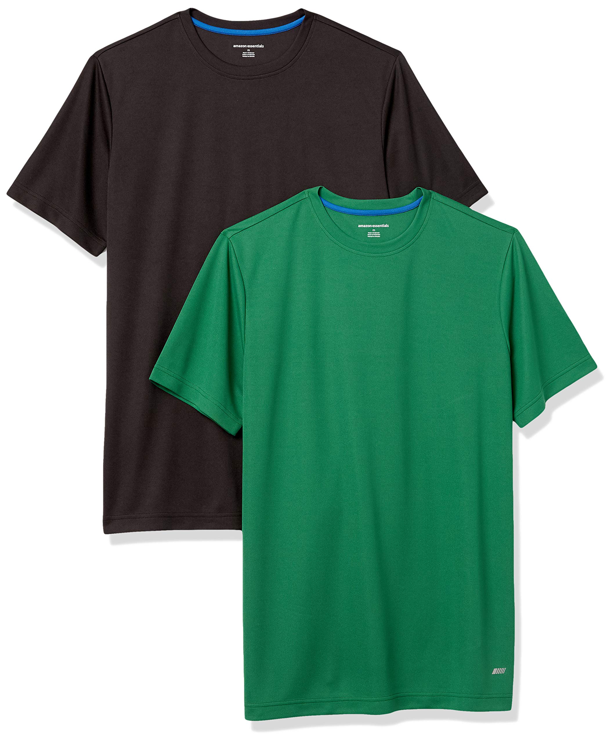 Amazon Essentials T-Shirts For Men, Active Performance Tech, Available in Big & Tall, Pack of 2 ...
