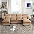 Amazon.com: Eafurn Symmetrical Modular Sectional Sofa with Chaise Lounge, 6 Seater Fabric ...
