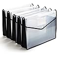 FANWU Plastic File Folder Poly Envelope Expanding File Wallet Document Folder with Snap Button ...