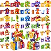 Amazon.com: DAZZCOOL Alphabet Robots Toys, 26 Pieces Dinosaur ...
