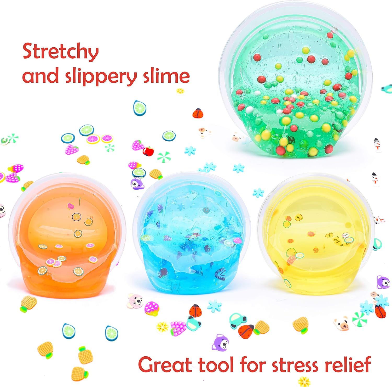 HSFTILV Super Slime Kit Supplies-12 Crystal Clear Slimes 54 Pack ...