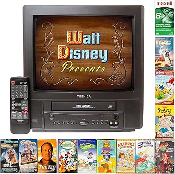Restored 13-Inch TV/VCR Combo with VHS Player Built in + Movie Bundle ...