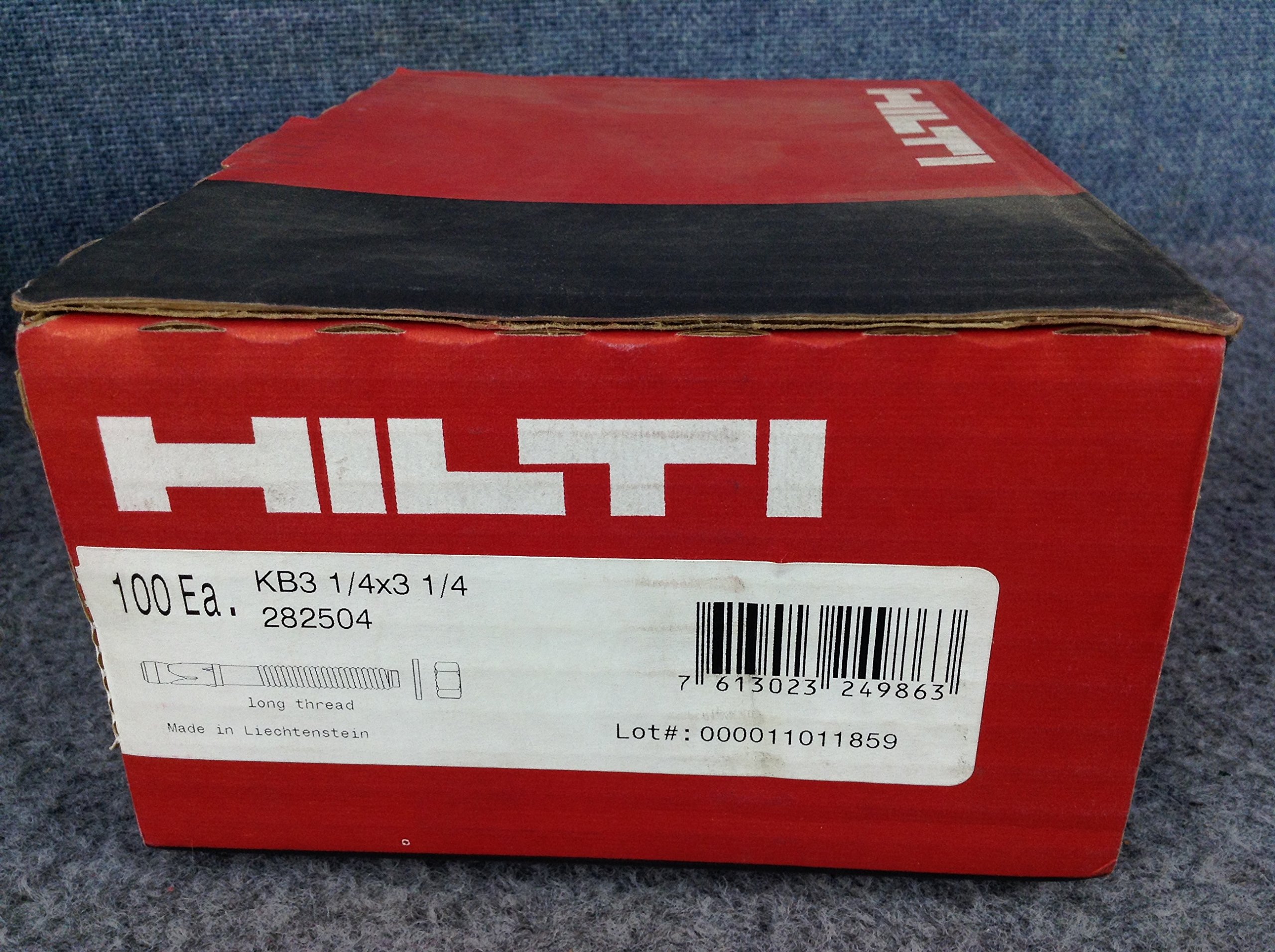 Hilti KWIK Bolt 3 Expansion Anchor - Carbon Steel - KB3 1/4" X 3-1/4 ...