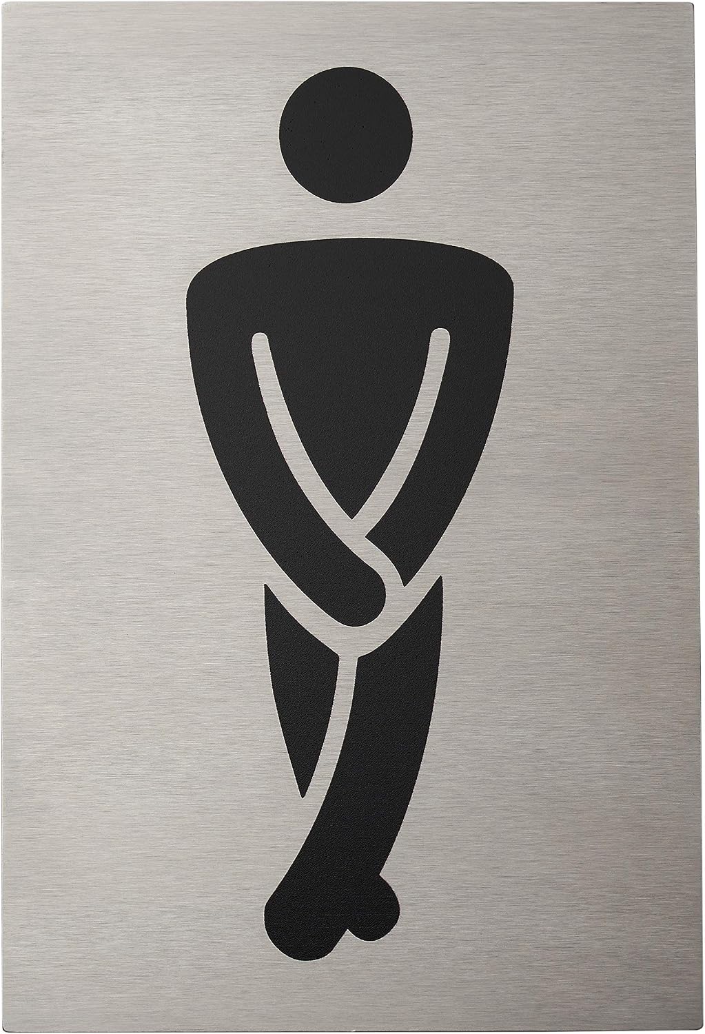 Male Toilet Door Sign – Self-Adhesive -150 x 100mm – Stainless Steel ...
