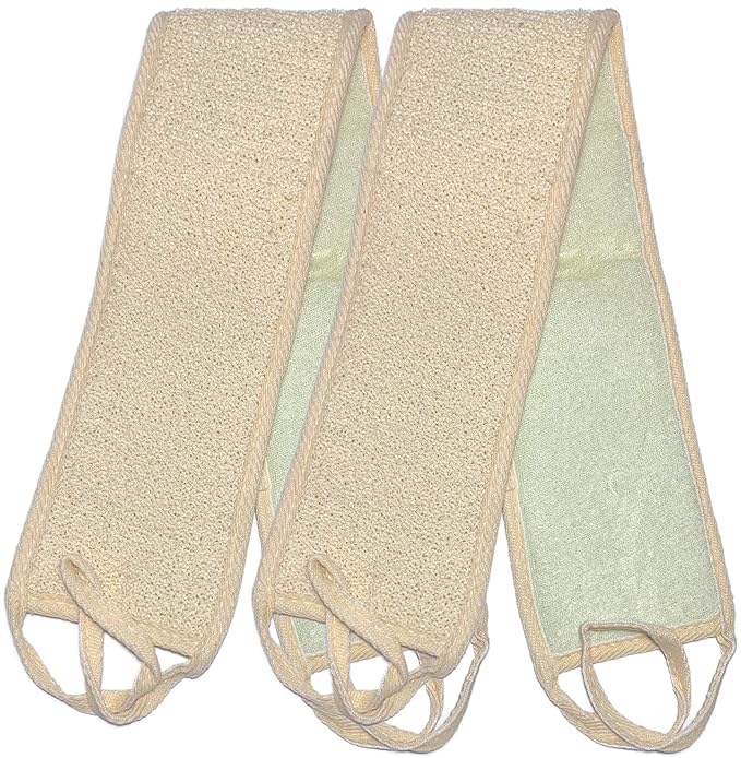 Amazon.com: 2 pieces Natural Exfoliating Cotton Back Scrubber for ...