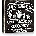 Amazon.com: Funny Plant Lover Wooden Box Sign Plaque I'm a Plantaholic ...
