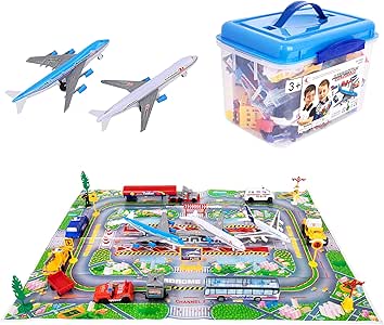 Amazon.com: Kids Airport Playset, 57-Piece Airport Accessories, Play ...