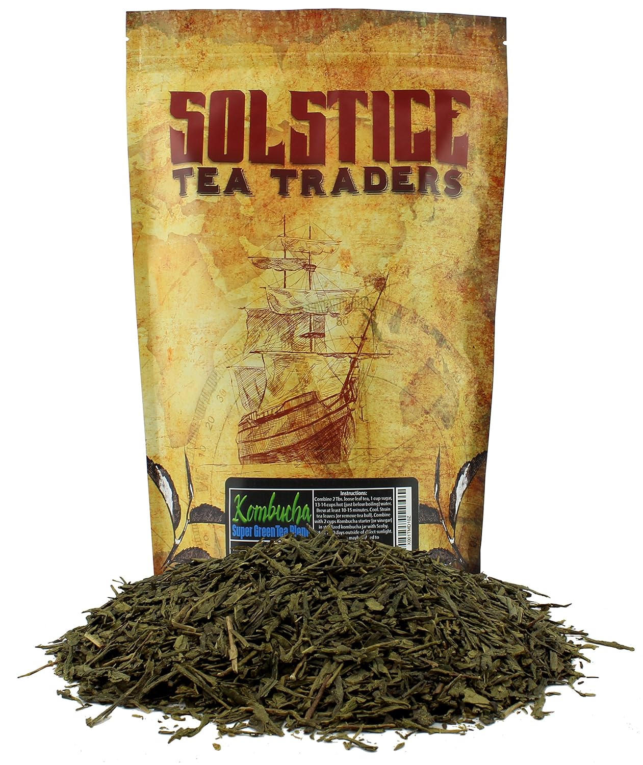 Amazon.com : Kombucha Loose Leaf Tea Blend Green Tea"Super Green" (8 ...
