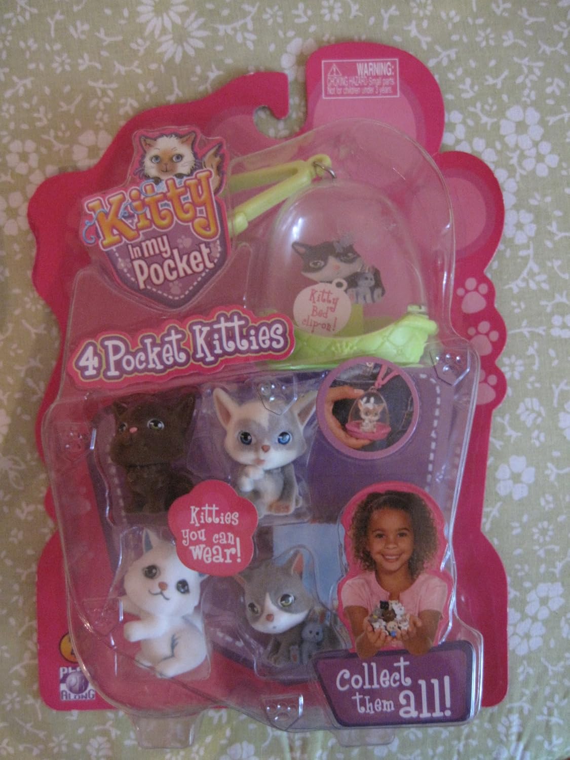 Amazon.com: Kitty In My Pocket: Green Clip on with 4 Kittens: Toys & Games