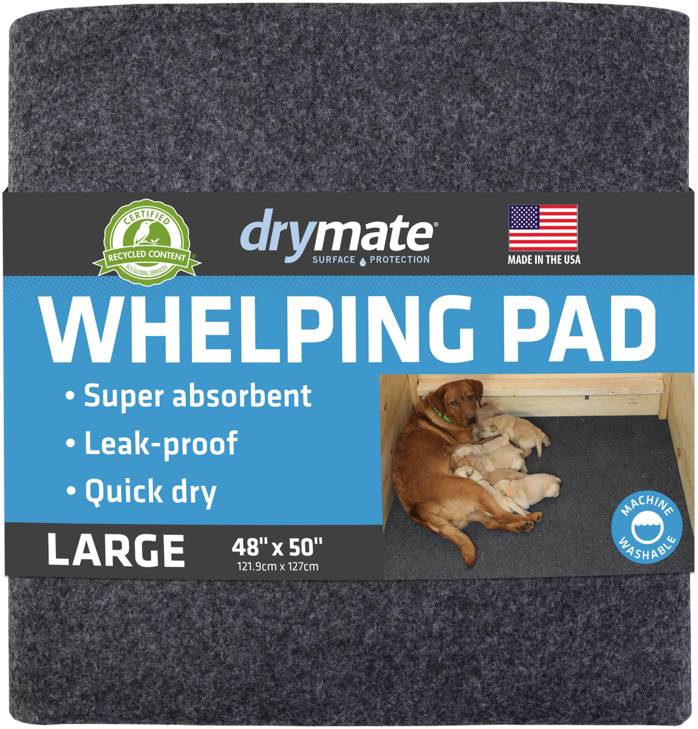 Drymate Whelping Box Liner Mat, Washable and Reusable Dog Puppy Pee Pad ...