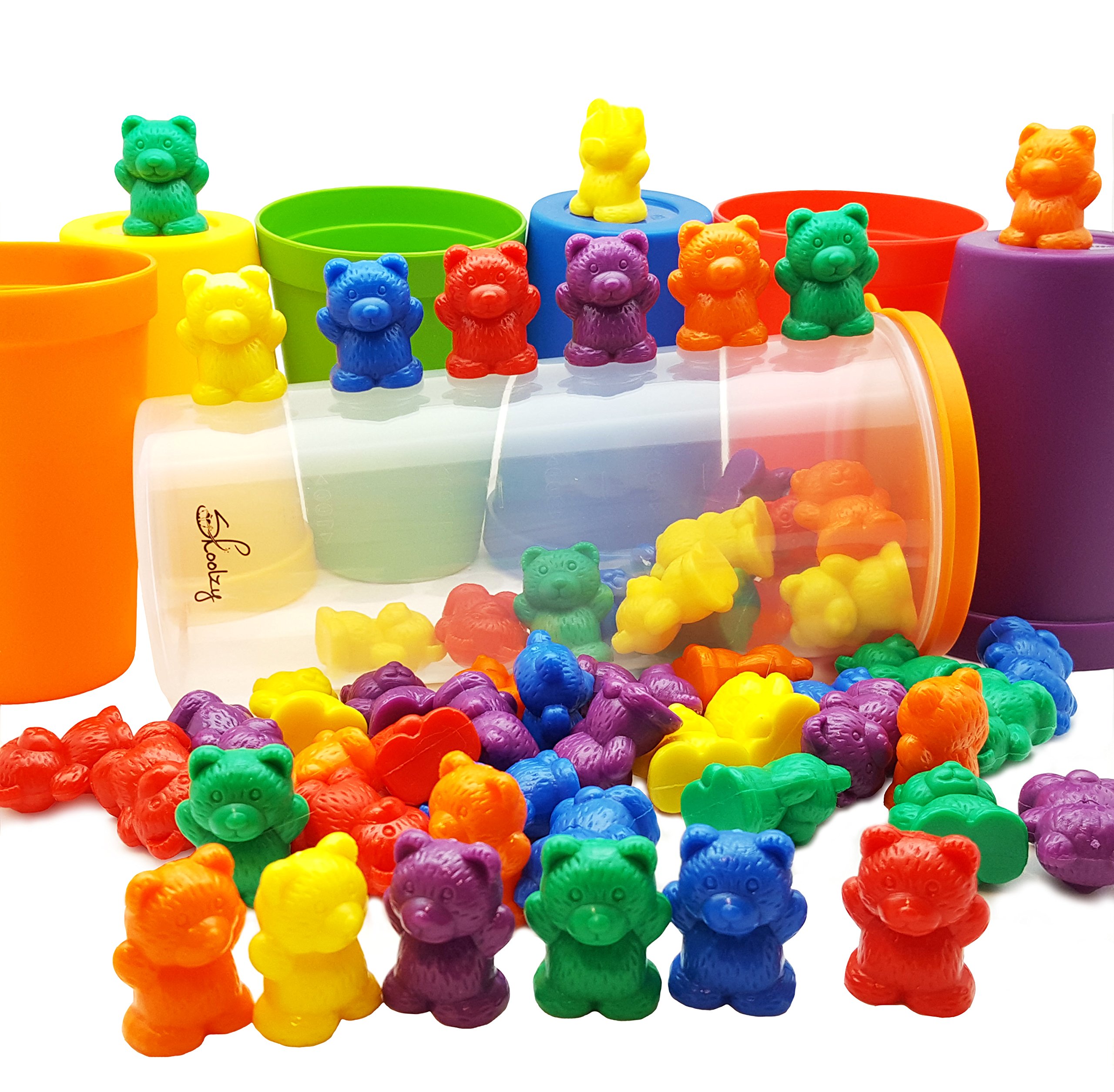 Rainbow Counting Bears with Sorting Cups and Dice - 70pc Set ...