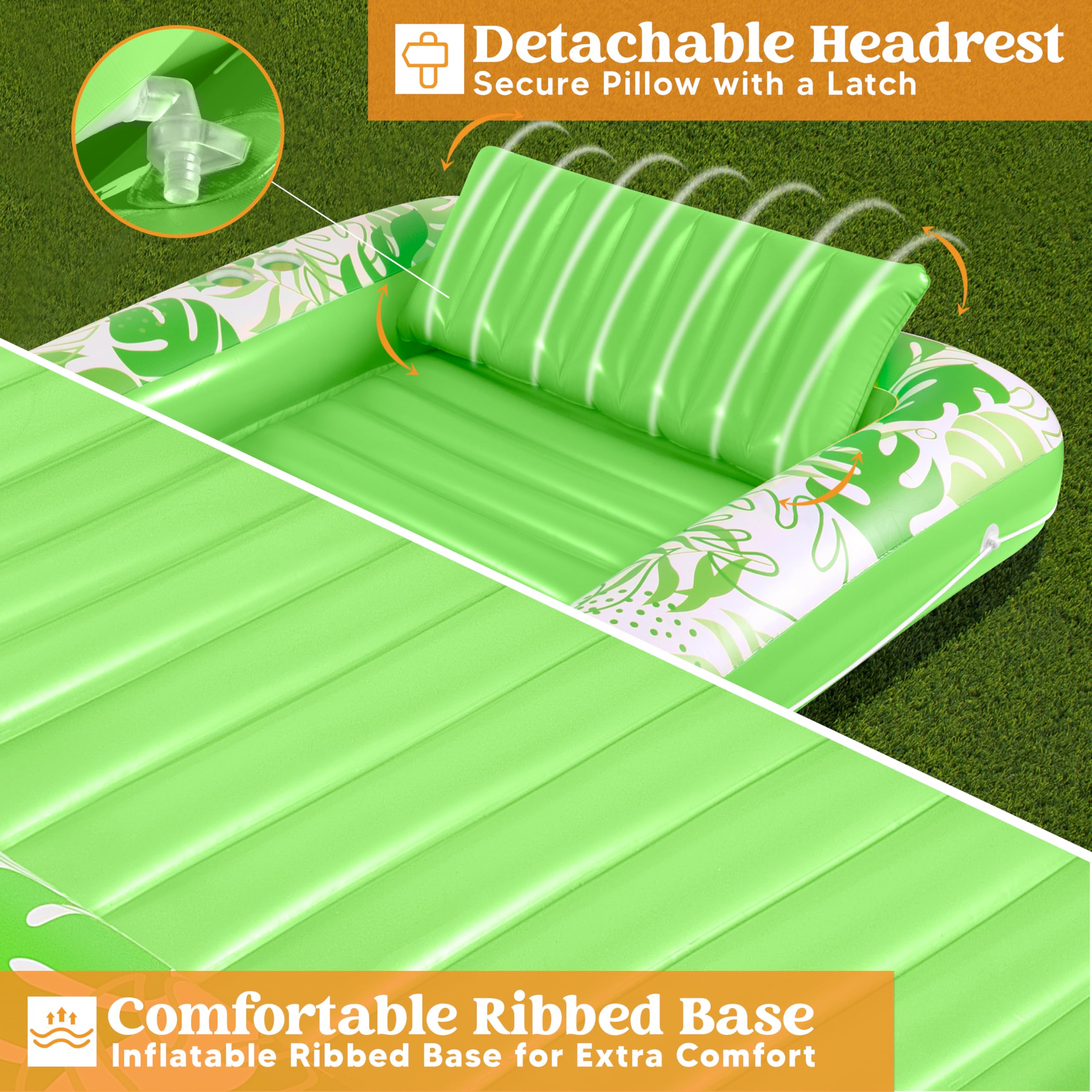 Mua Sloosh Inflatable Tanning Pool Lounger Float for Adults, 85" x 57 ...