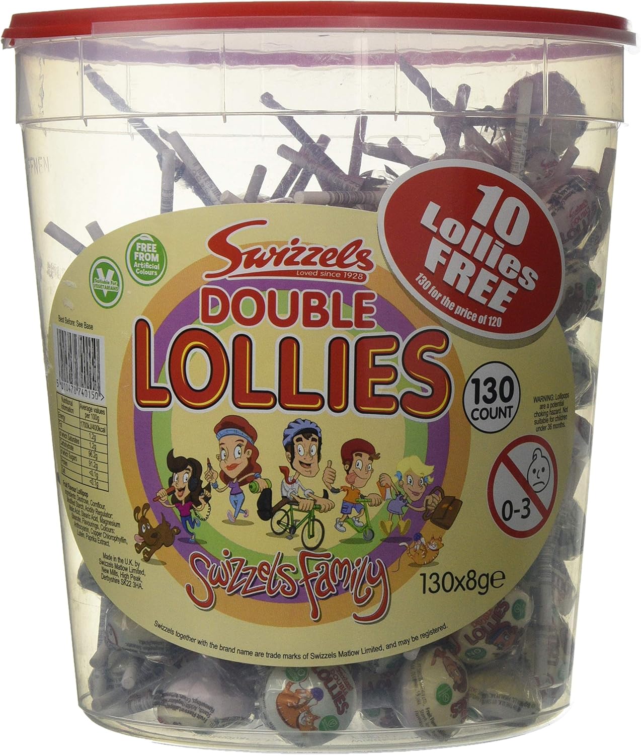 Swizzels Matlow Double Lollies Lollipops Tub Full: Amazon.co.uk: Grocery