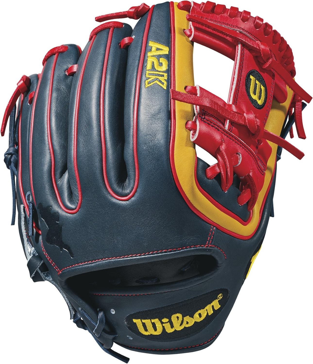 WILSON A2K - Guantes de béisbol, 27,9 cm (11,5"), Navy/Red/Yellow Gold ...