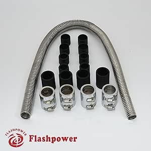 Amazon.com: 48" Stainless Flex Radiator Hose Kit With Caps : Automotive