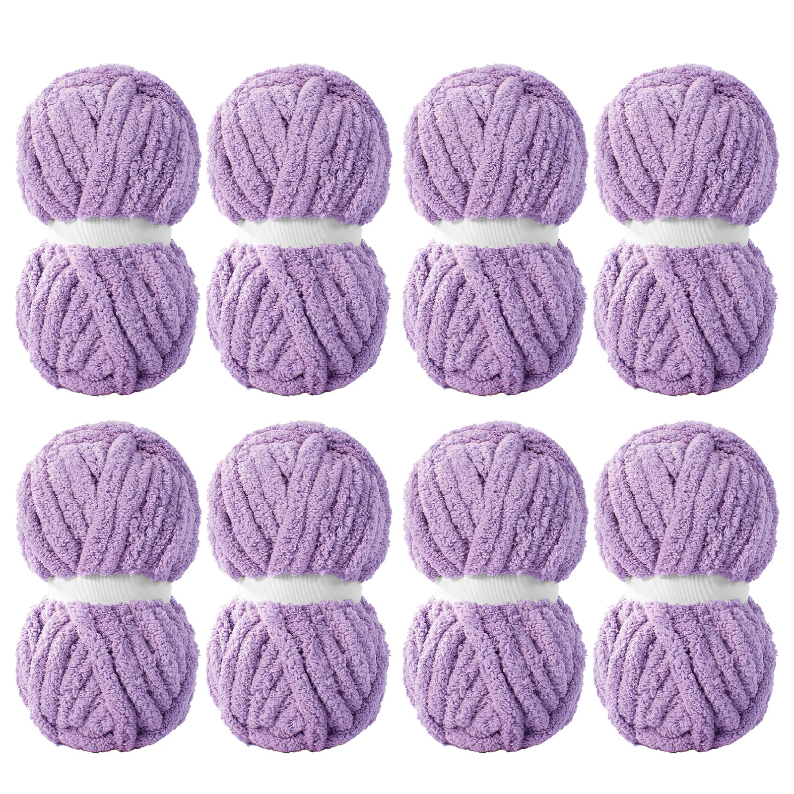 MABOZOO 8 Pack Super Bulky Chunky Chenille Yarn for Hand Knitting,Big ...
