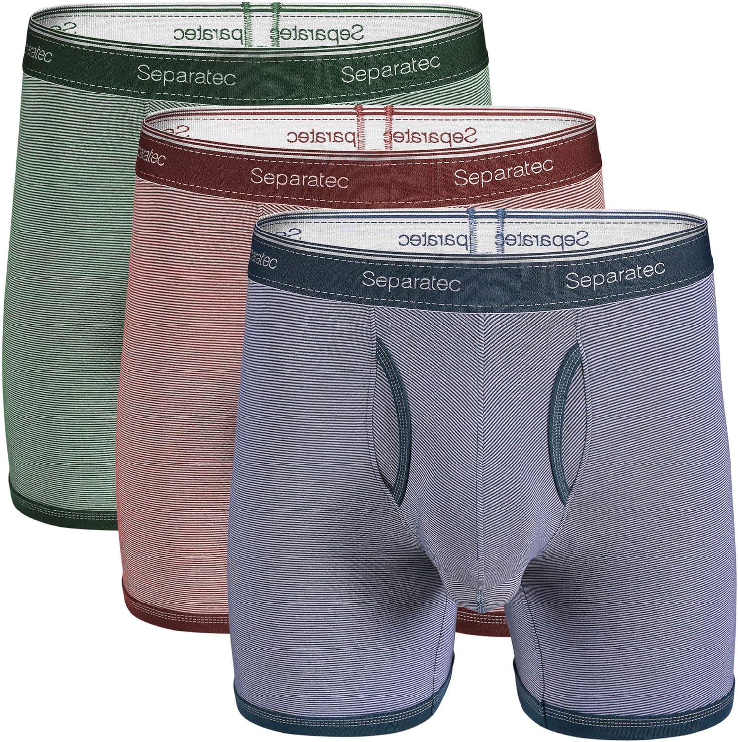 Boxer Separatec Boxer da Uomo Morbido Cotone Pettinato con Tasche ...