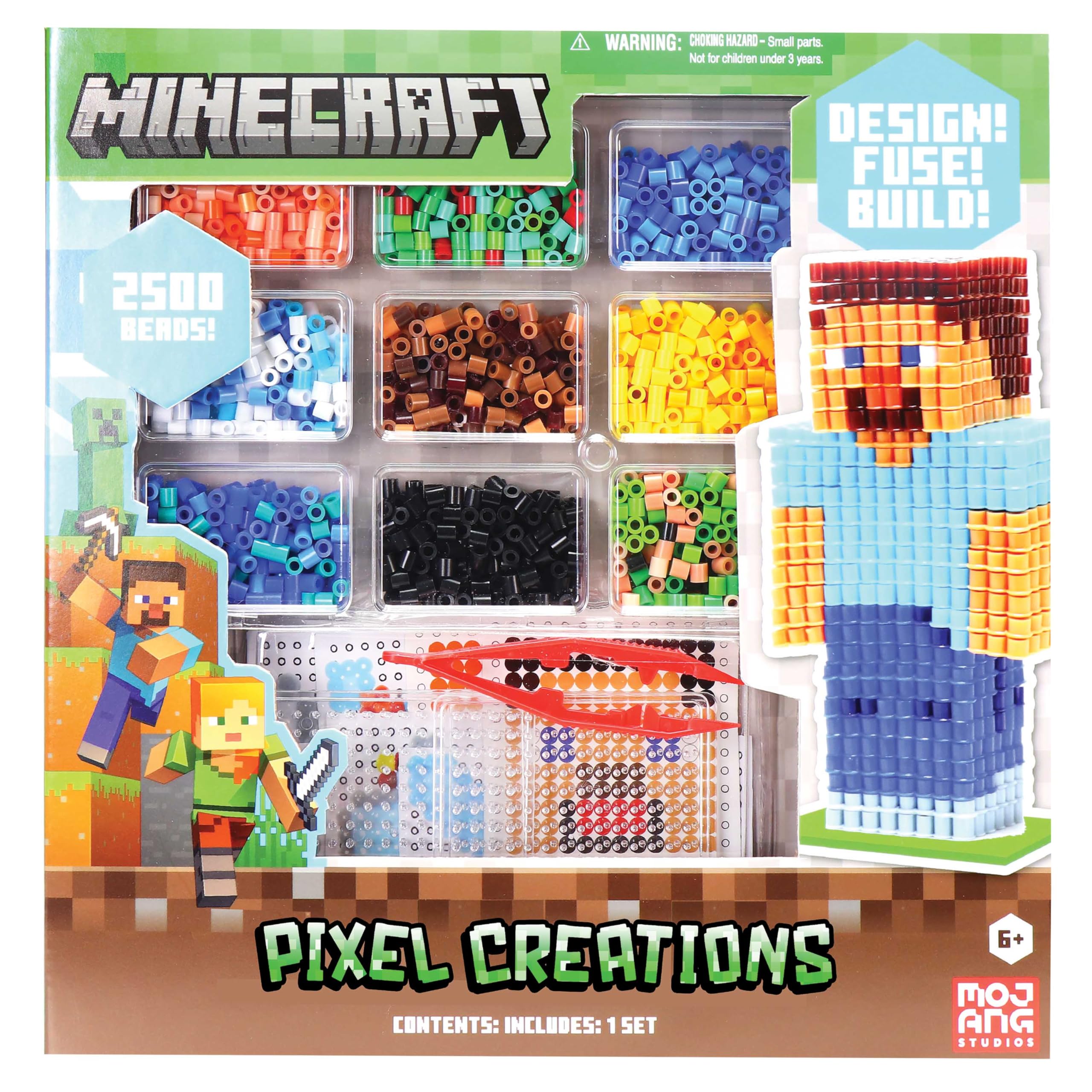 Minecraft Pixel Creations Bead Kit 2500 Beads with Pegboards ...