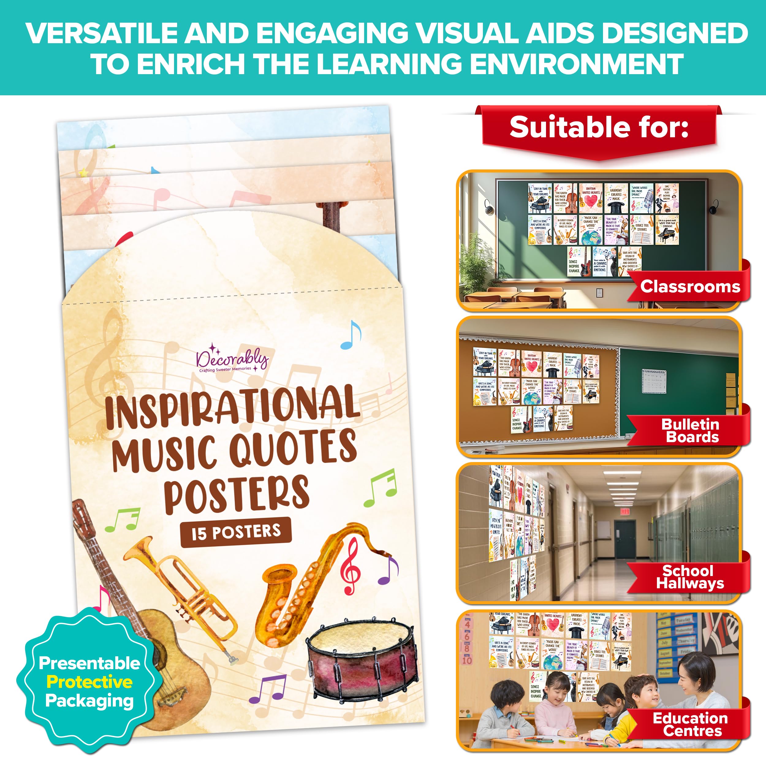 Mua Decorably 15 Music Classroom Posters Elementary - 11x14in Music ...