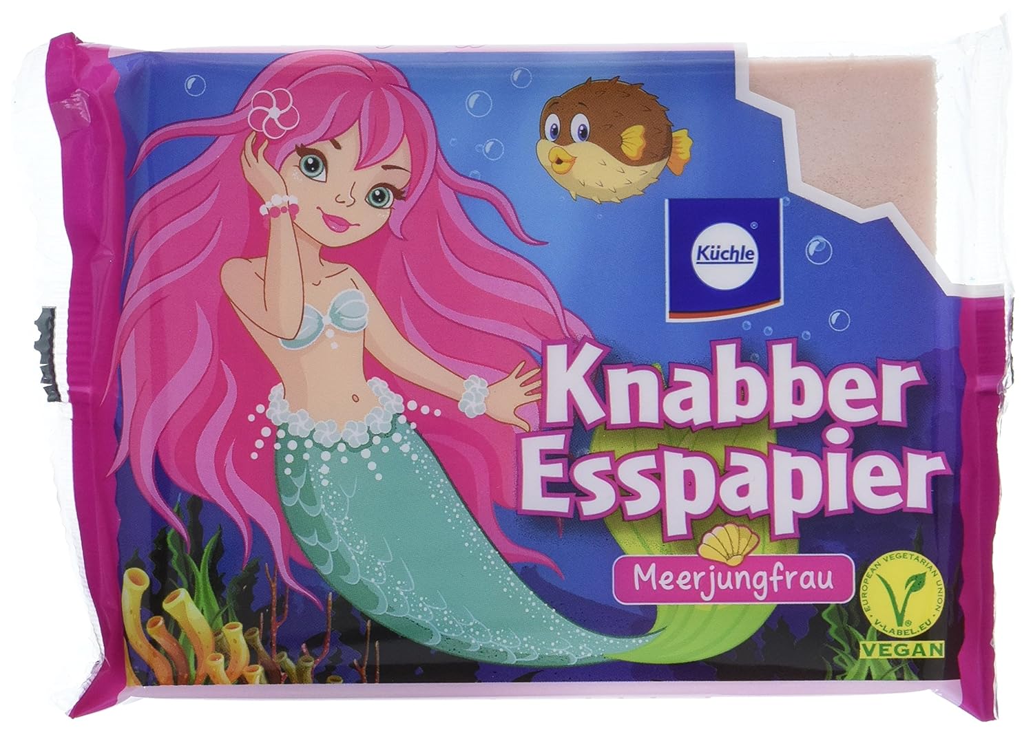 Küchle Knabber-Esspapier "Meerjungfrau" Erdbeer-Geschmack 25g, 5er Pack (5 x 25 g): Amazon.de ...