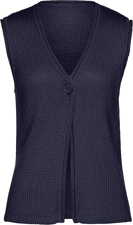 PETER HAHN Damen - Strickweste mit V-Ausschnitt ? Modell WENDY, blau, Damen-Strickwesten, Art-Nr ...