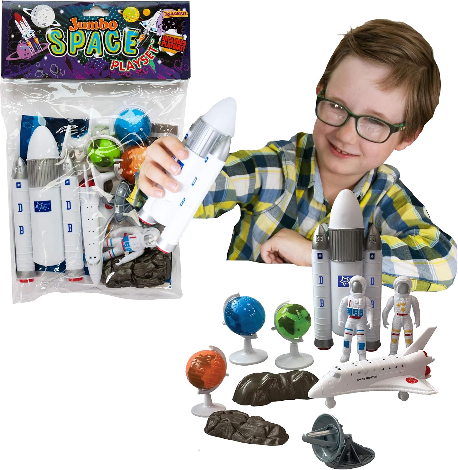 Jumbo Playset – Space from Deluxebase. Large Space Figures Toy Set. Bag ...