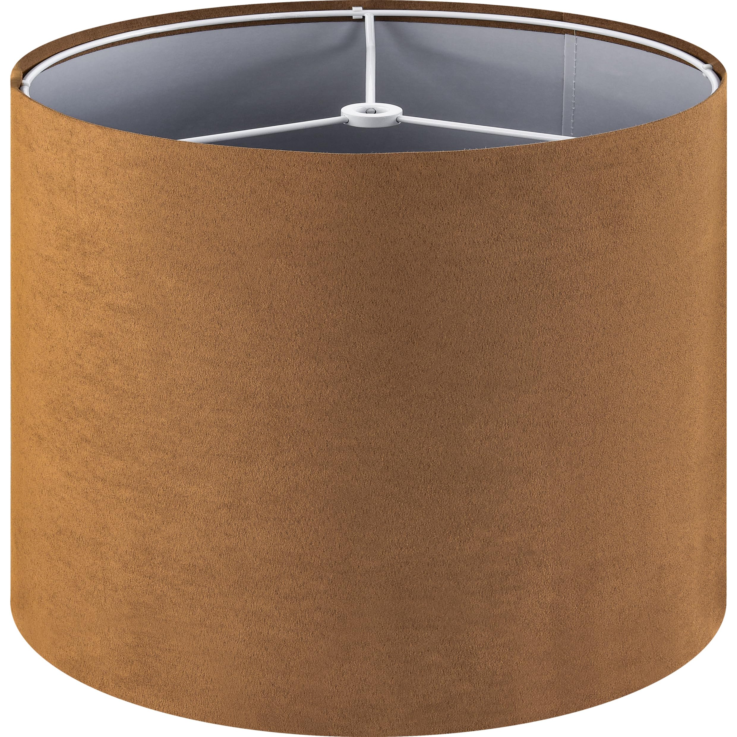 GOSO Drum Lamp Shades for Table Lamps Medium-Brown Faux Fabric ...