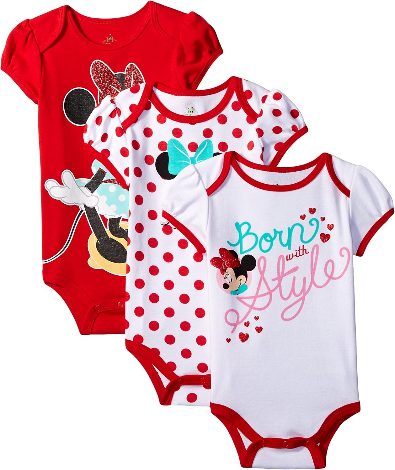Amazon.com: Disney Baby-Girls Minnie Mouse Bodysuit, White, 0-3 Months ...