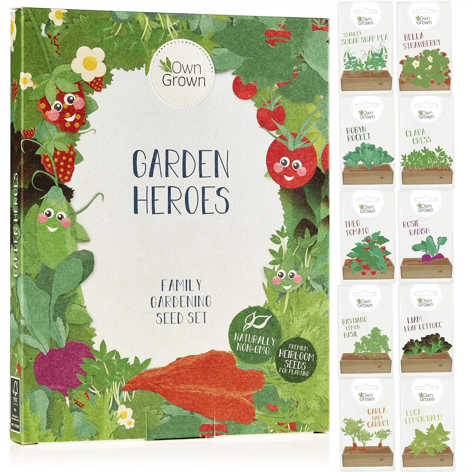 Kids Gardening Set with Seeds: Premium Kids Seeds Set with 10 Plants ...