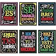 Amazon.com: Also 6 Spanish Classroom Decoration Posters - Educational ...